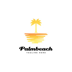 Sunset logo design template Royalty Free Vector Image