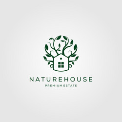 Tree root house logo nature design Royalty Free Vector Image