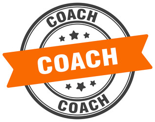 Coach stamp label on transparent background Vector Image