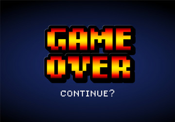 Game over retro styled text with effect Royalty Free Vector