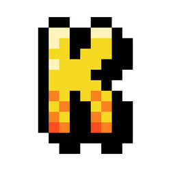 Pixel 8 bit uppercase letter l as font Royalty Free Vector