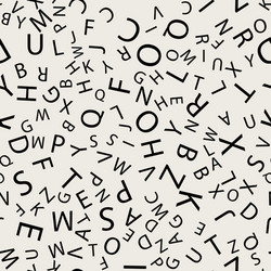 Random letters seamless pattern Royalty Free Vector Image