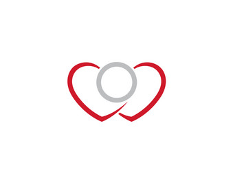 Infinity ring heart love design logo Royalty Free Vector