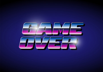 Game over retro styled text with effect Royalty Free Vector