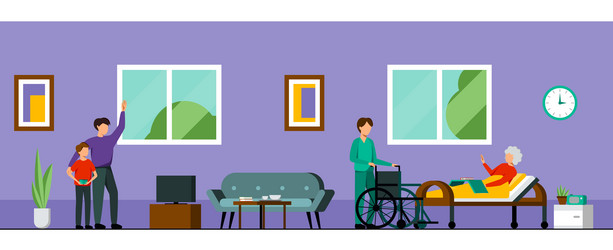 Nursing home hospital hospice concept Royalty Free Vector