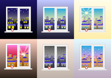 Different times of day landscapes noon sun Vector Image