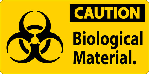 Caution label biological material sign Royalty Free Vector