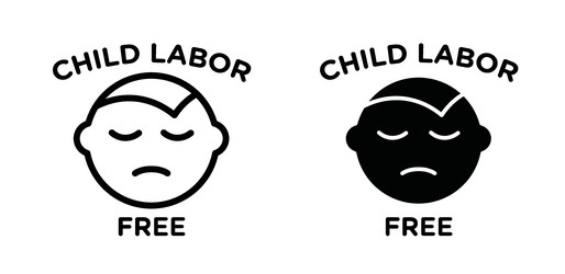 Child labor free icon setstop symbol Royalty Free Vector