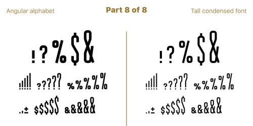 Condensed bold sans serif font angular Royalty Free Vector