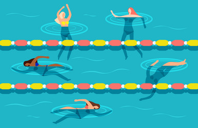 People in pool Royalty Free Vector Image - VectorStock