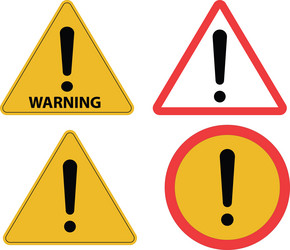Hazard warning attention sign yellow Royalty Free Vector