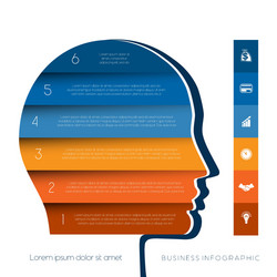 Line infographic six positions Royalty Free Vector Image