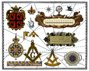 Antique map design elements Royalty Free Vector Image