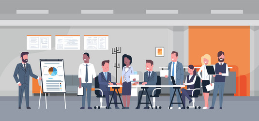 Business meeting office team skills presentation Vector Image Business meeting office team skills presentation Vector Image
