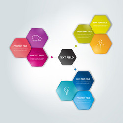 Hexagonal infographics design elements Royalty Free Vector