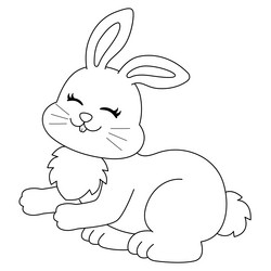 Rabbit painting isolated coloring page for kids Vector Image