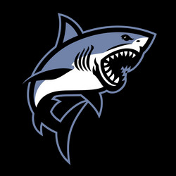 Cartoon great white shark Royalty Free Vector Image