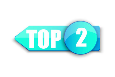 Top 3 small logo blue winner sticker three tape Vector Image