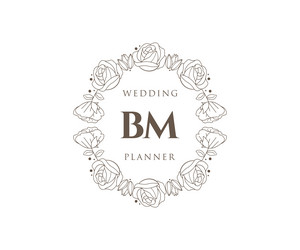 Bm initials letter wedding monogram logos Vector Image