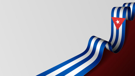 Cuba ribbon flag background Royalty Free Vector Image