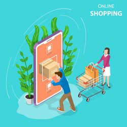 Online shop flat style design Royalty Free Vector Image