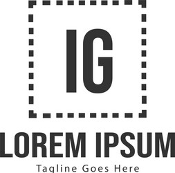 Initial ig logo template with modern frame Vector Image