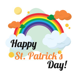 Rainbow with clouds set Royalty Free Vector Image