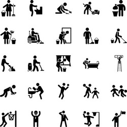 Set cleaning pictograms Royalty Free Vector Image