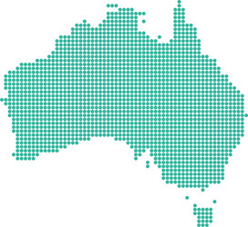 Australia map dotted sydney capital of Royalty Free Vector