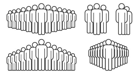 Large and small outline groups of women stick Vector Image