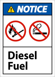 Notice sign diesel fuel on white background Vector Image