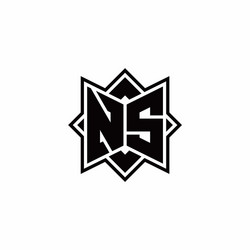 Ns monogram logo with diamond shape and triangle Vector Image