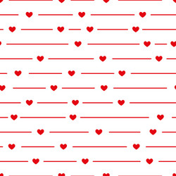 Seamless pattern with red hearts and valentines Vector Image