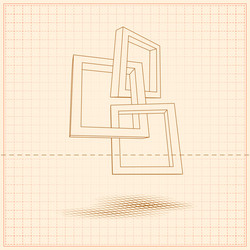 Three rectangular 3d frames blueprint Royalty Free Vector