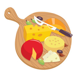Cartoon cheese board Royalty Free Vector Image