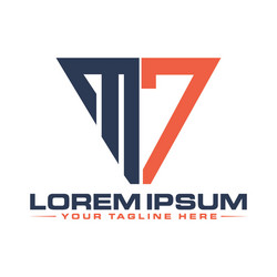 Unique m7 letter logo design Royalty Free Vector Image