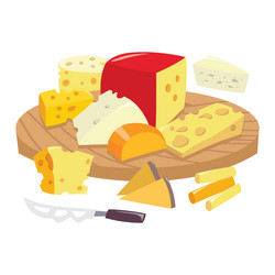 Cartoon cheese board Royalty Free Vector Image