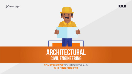 Architectural civil engineering landscape banner Vector Image
