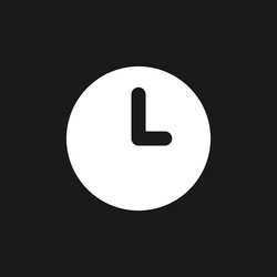 Clock dark mode glyph ui icon Royalty Free Vector Image