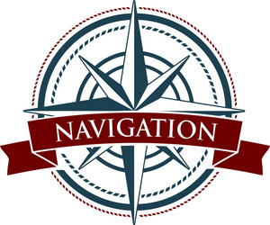 Corporate logo with windrose Royalty Free Vector Image