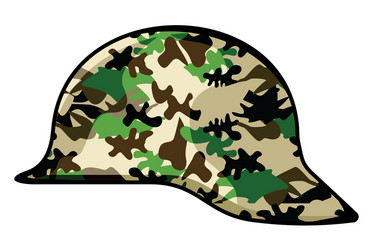 Modern camo army helmet mockup realistic style Vector Image