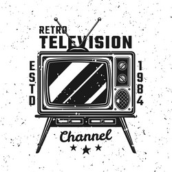 Retro tv receiver with wooden frame Royalty Free Vector