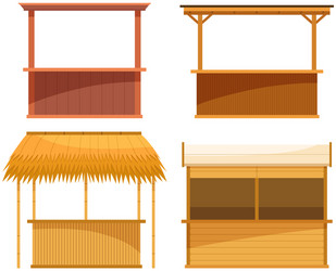 Set about wooden outdoor bars Royalty Free Vector Image
