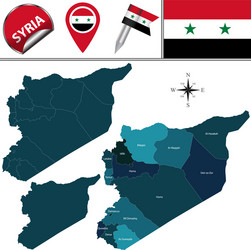 Daraa map syria asia filled and outline map Vector Image