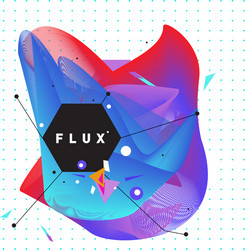 3d colorful wave background dynamic flux effect Vector Image