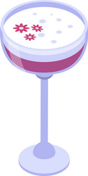 Cocktail singapore sling isometric icon Royalty Free Vector