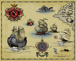 Pirate map 10 Royalty Free Vector Image - VectorStock