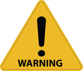 Hazard warning attention sign yellow Royalty Free Vector