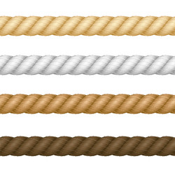 Realistic detailed 3d different color rope set Vector Image