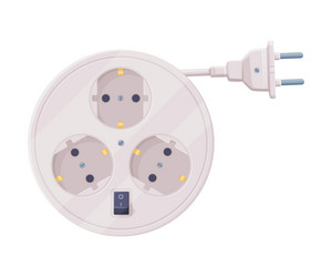 Extension cord or power extender with plug Vector Image